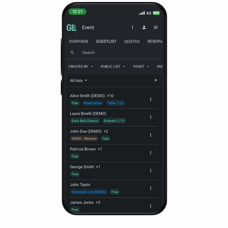 Guestlst – Digital Event Management & Guest List Software